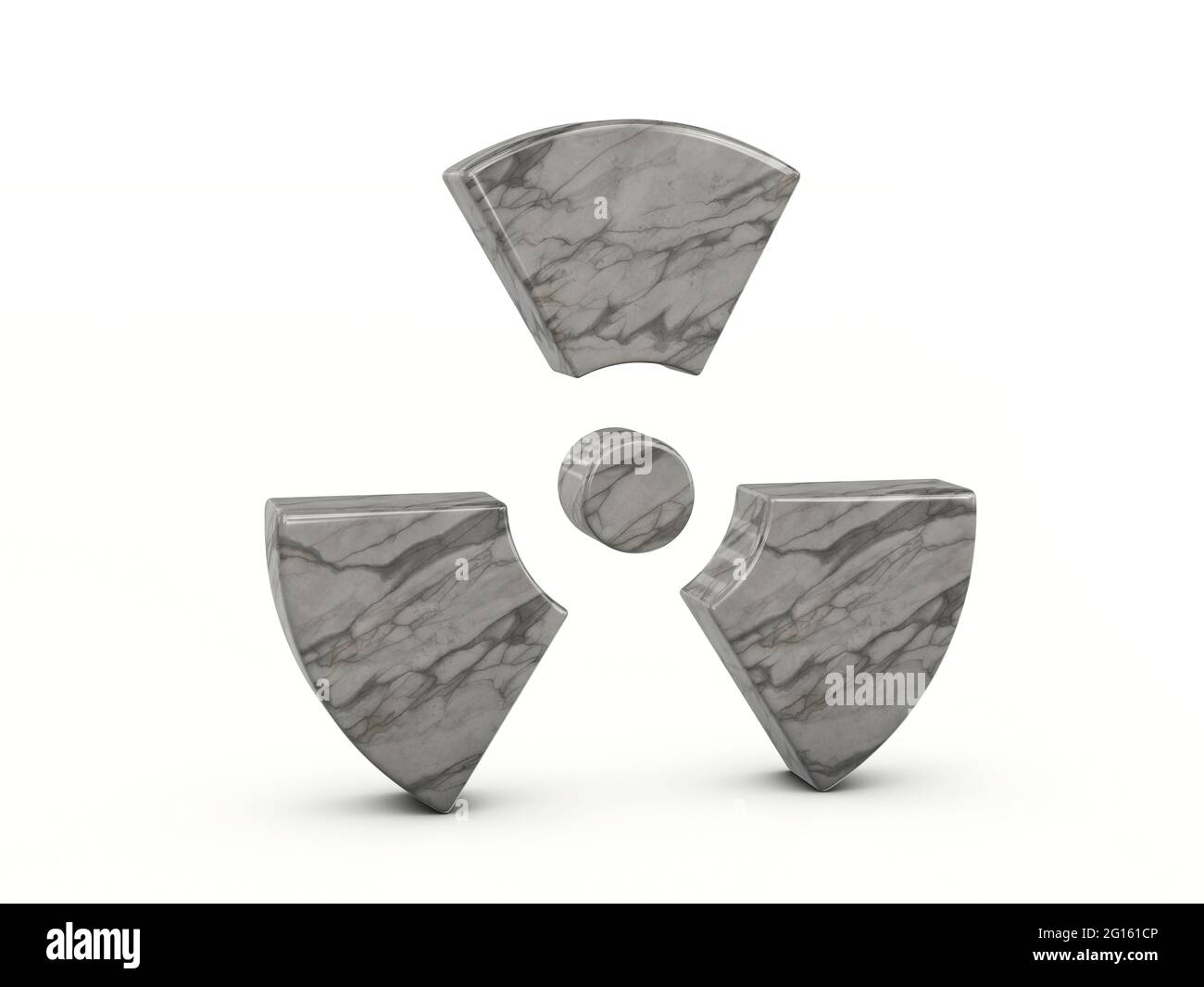 Marble radiation symbol on a white background. 3d illustration Stock ...