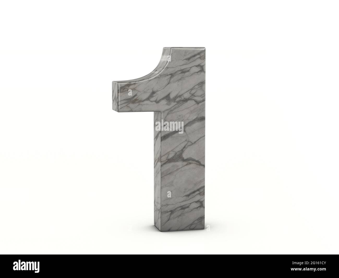 Marble number one on a white background. 3d illustration Stock Photo ...
