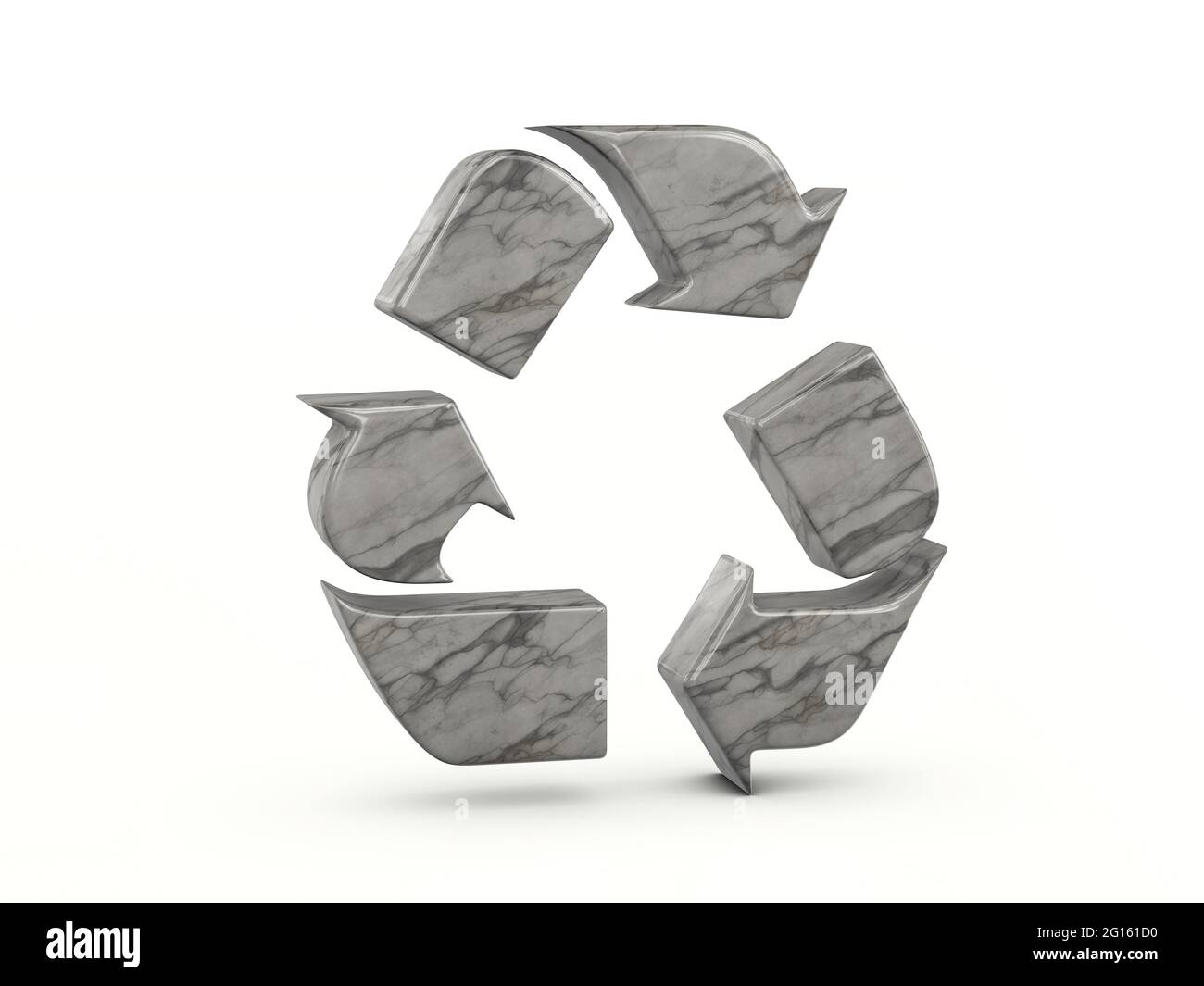 Marble recycle symbol on a white background. 3d illustration Stock ...