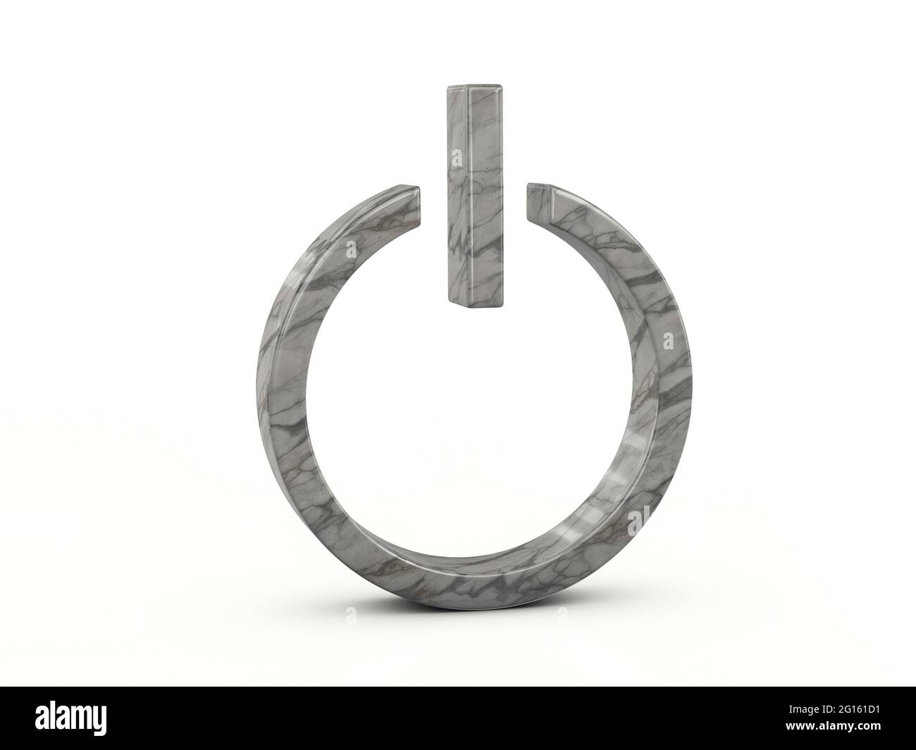 Marble power symbol on a white background. 3d illustration Stock Photo ...