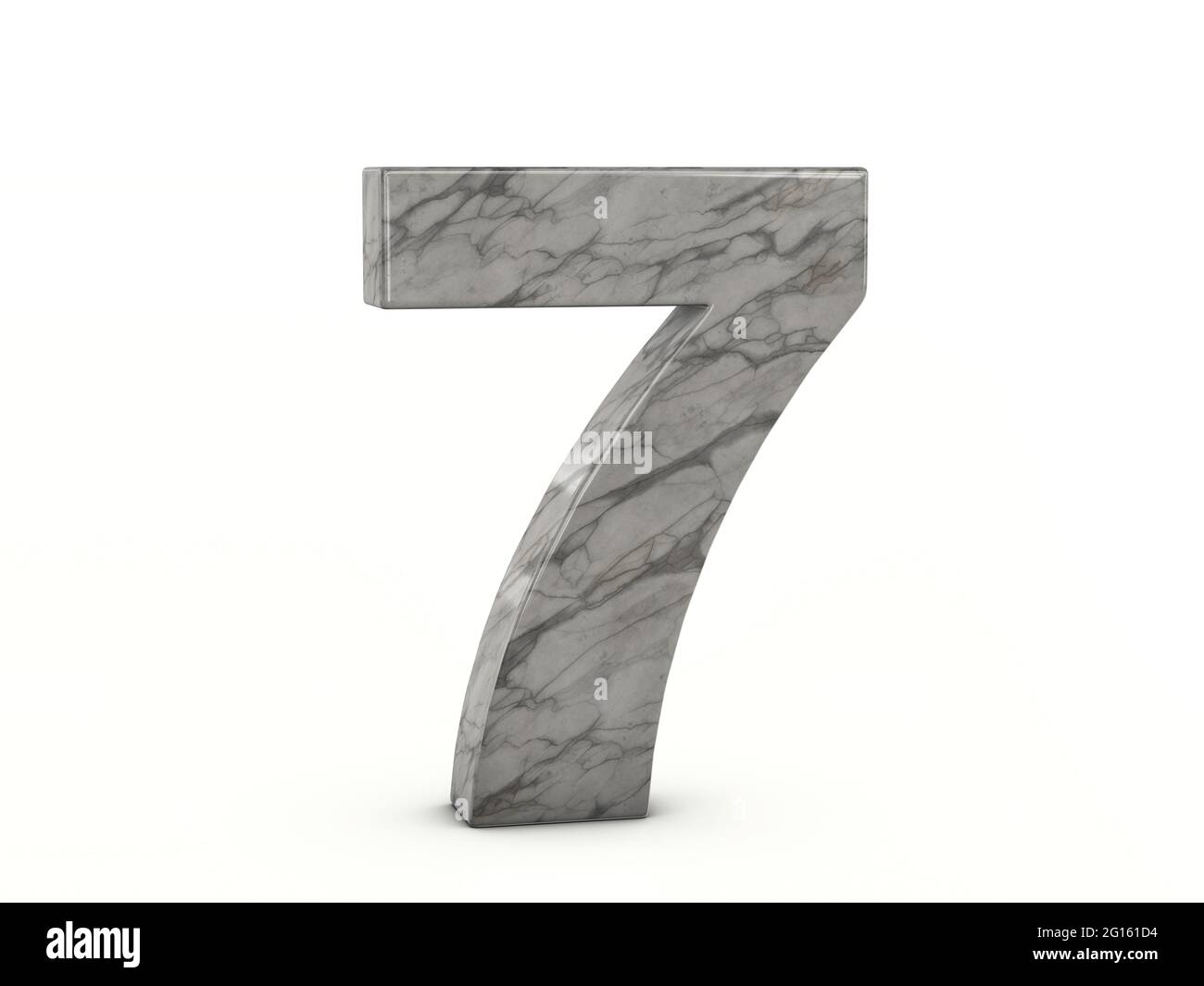 Marble number seven on a white background. 3d illustration Stock Photo ...