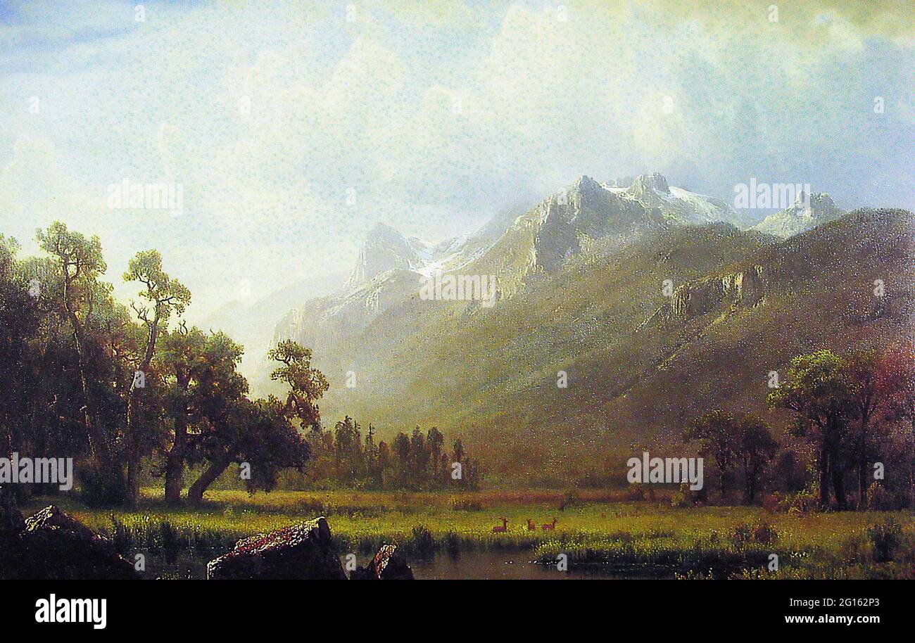 Albert Bierstadt ( 1830 - 1902 ) - Sierras near Lake Tahoe 1865 Stock ...