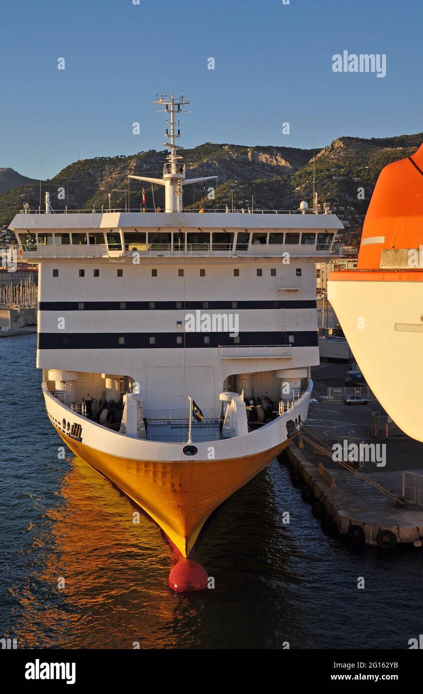 On the upper deck aboard the Mega Express ferry Stock Photo - Alamy