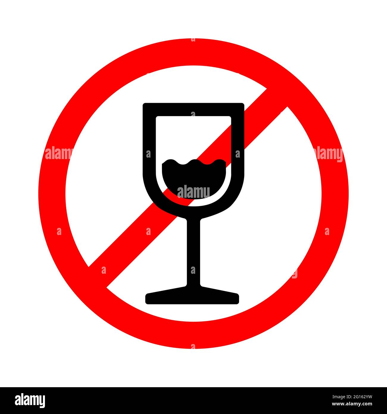 Alcohol not allowed, forbidden sign on white background Stock Vector ...