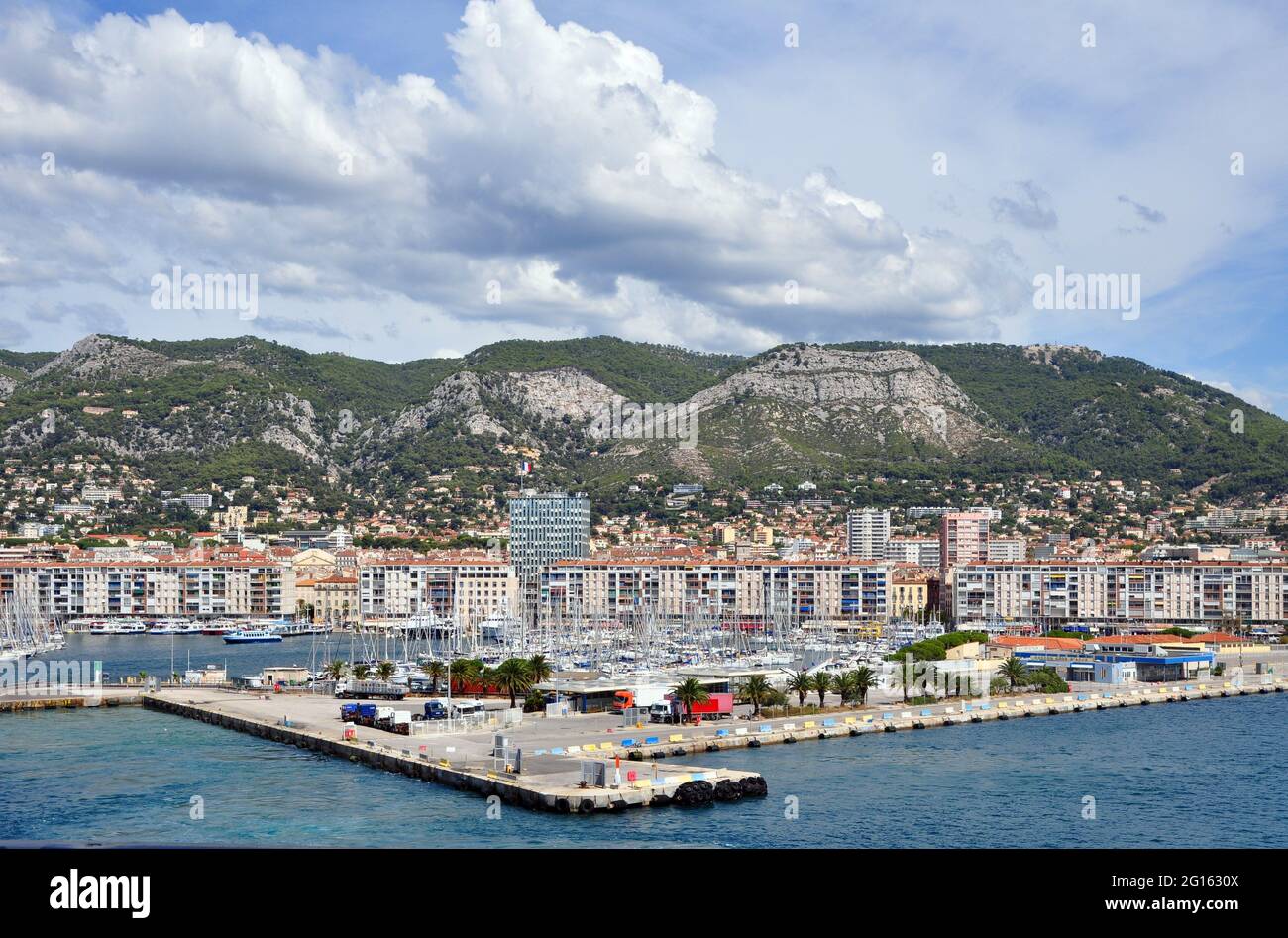 Port of Toulon from the deck of the Mega Express ferry Stock Photo - Alamy