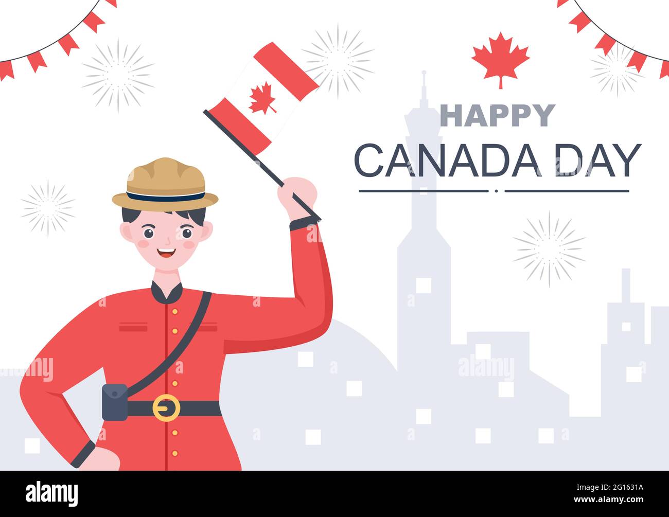 Happy Canada Day Celebration in 1st July Vector Illustration. Suitable ...