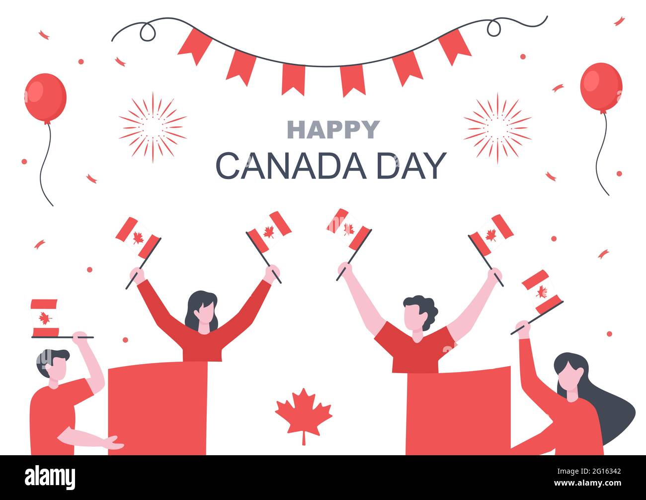 Happy Canada Day Celebration in 1st July Vector Illustration. Suitable ...