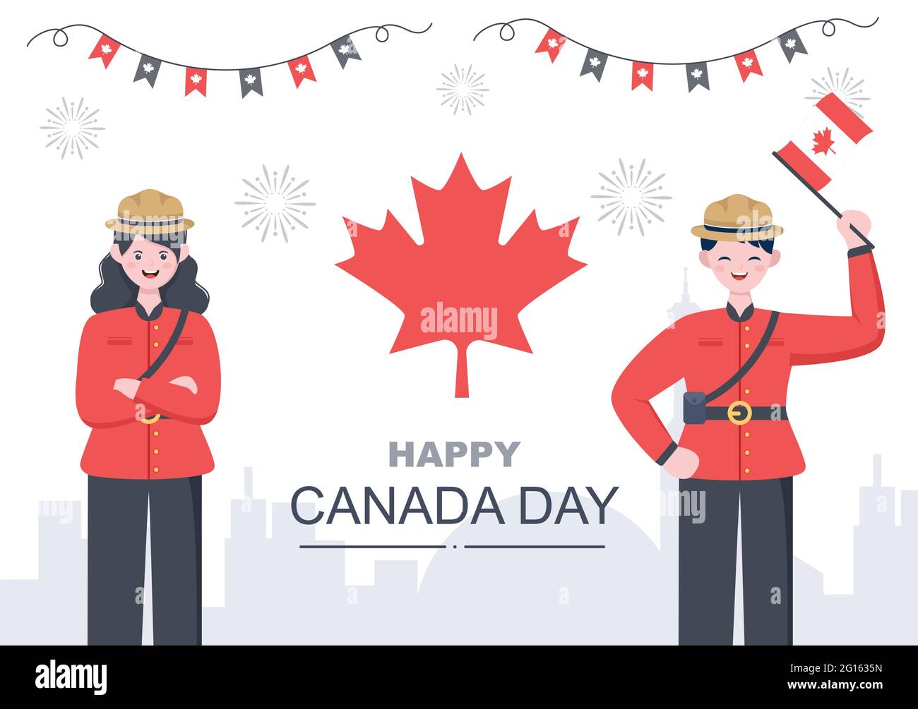 Happy Canada Day Celebration in 1st July Vector Illustration. Suitable ...
