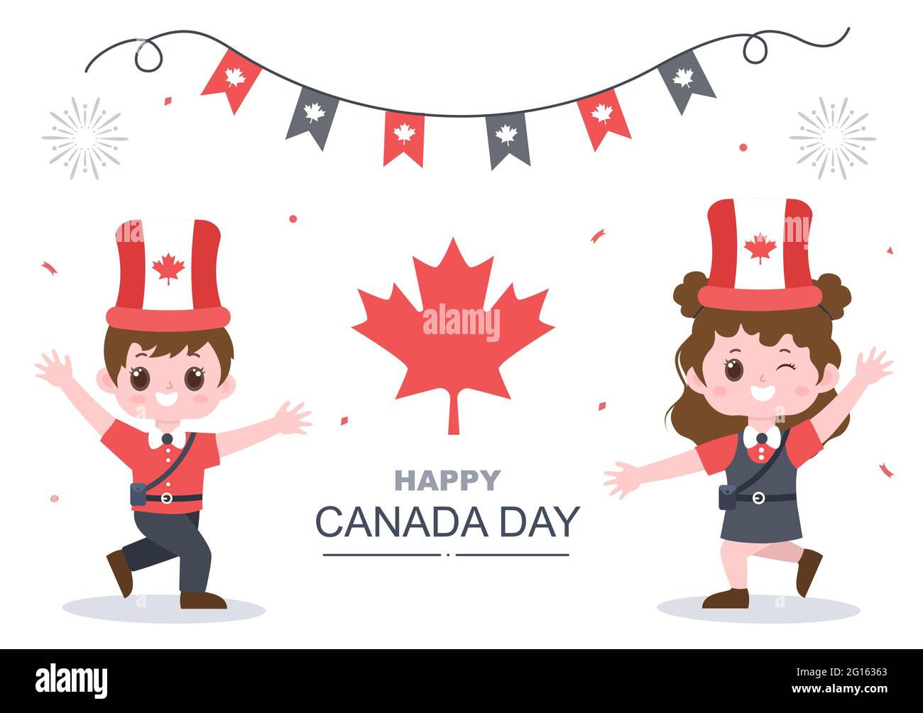Happy Canada Day Celebration in 1st July Vector Illustration. Suitable ...