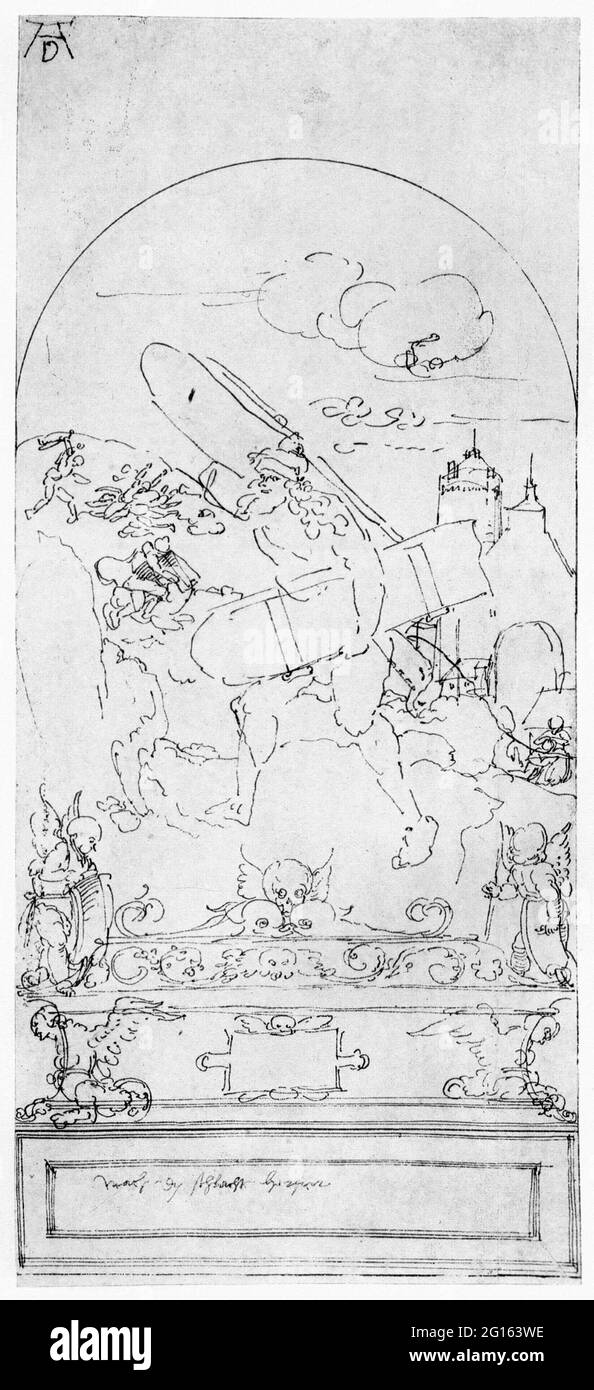 Albrecht Dürer - Design Fugger Chapel Augsburg Simson with Doors Gaza ...