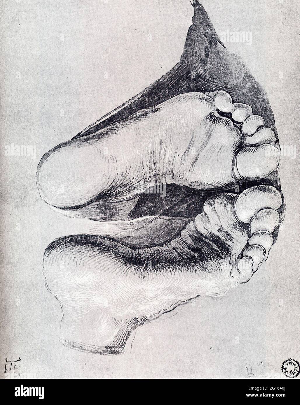 Albrecht Dürer - Feet Kneeling Man 1508 Stock Photo - Alamy