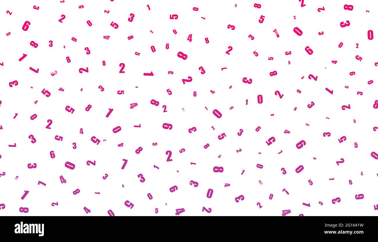 Seamless white background with bright multicolored numbers. Different ...