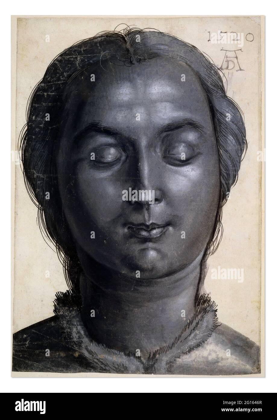 Albrecht Dürer - Head of a Woman Turned to Front Her Eyes Closed with ...
