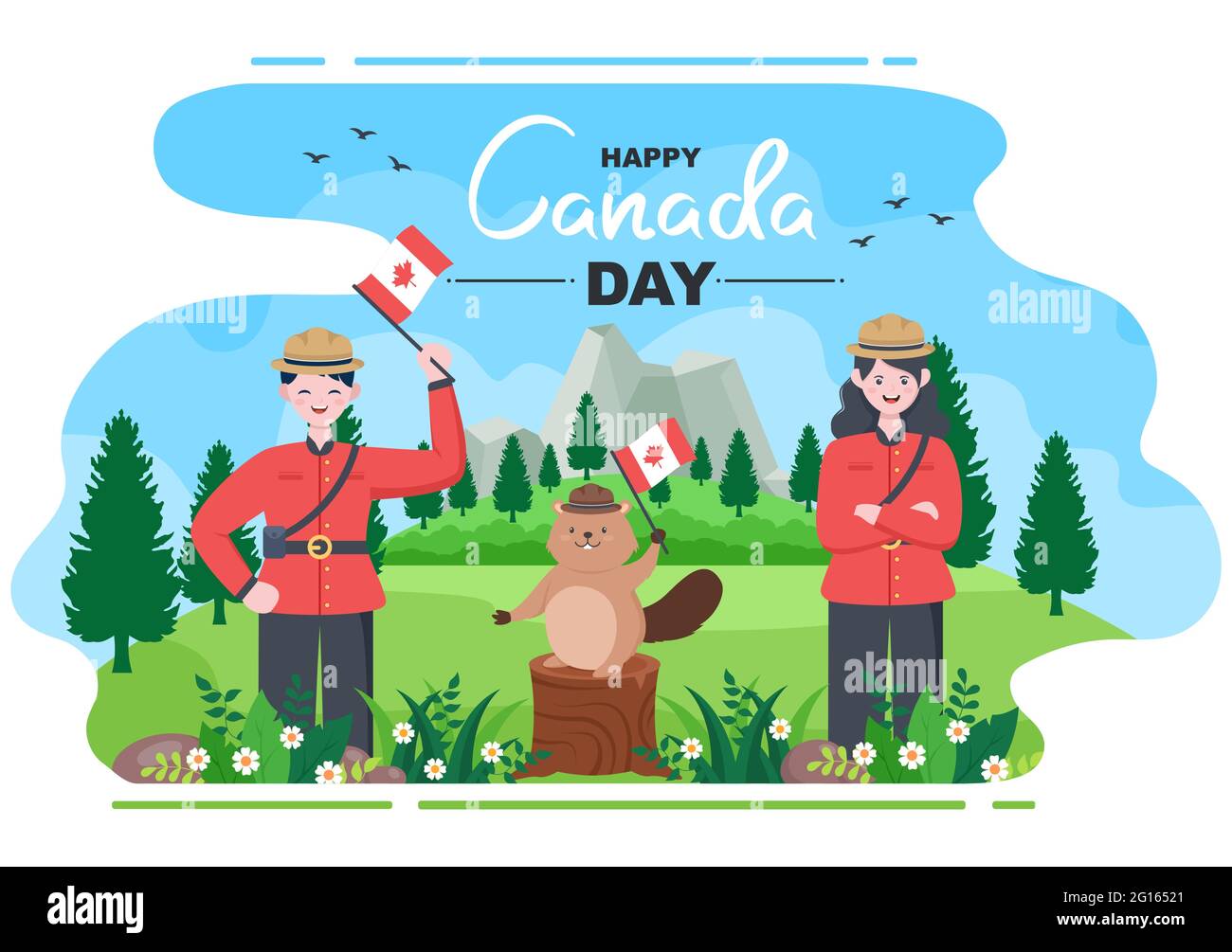 Happy Canada Day Celebration in 1st July Vector Illustration. Suitable ...