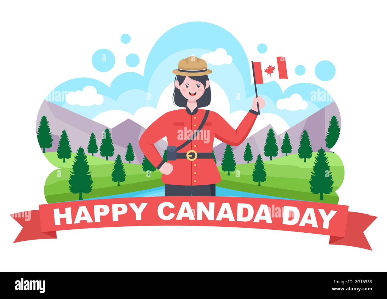 Happy Canada Day Celebration in 1st July Vector Illustration. Suitable ...