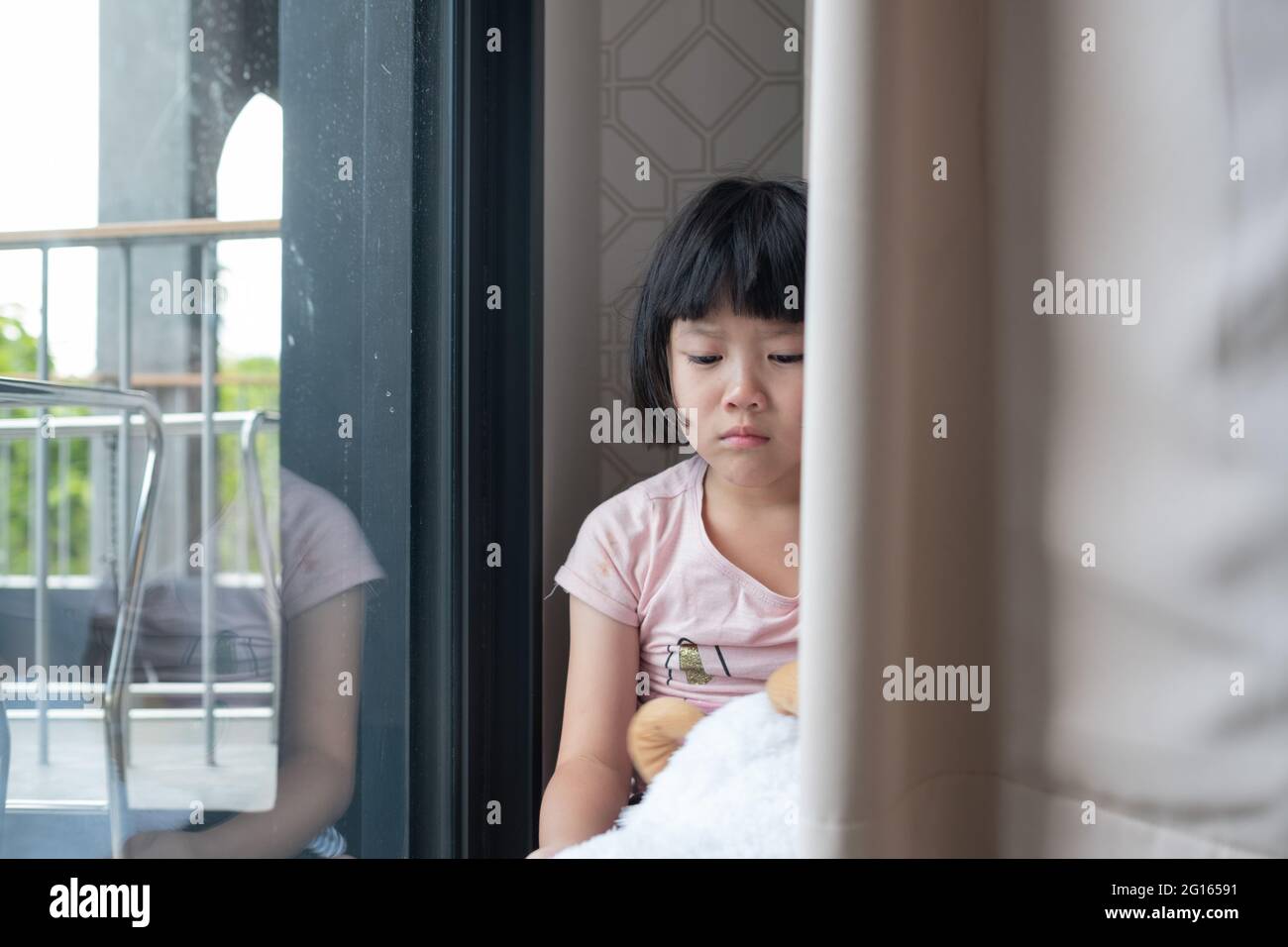 mother hit her kid, children crying, feeling sad, young girl unhappy ...