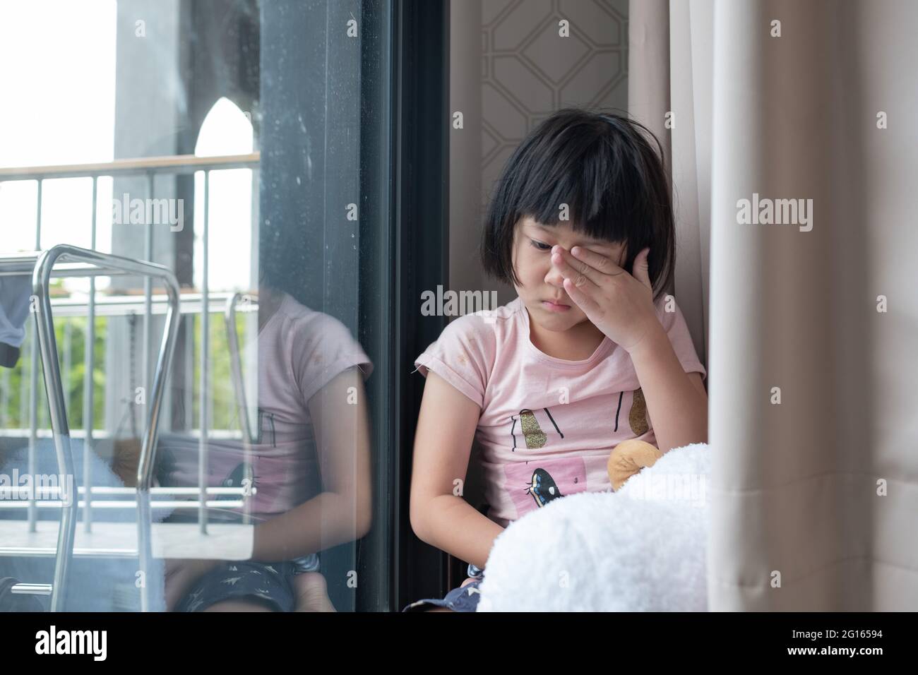mother hit her kid, children crying, feeling sad, young girl unhappy ...