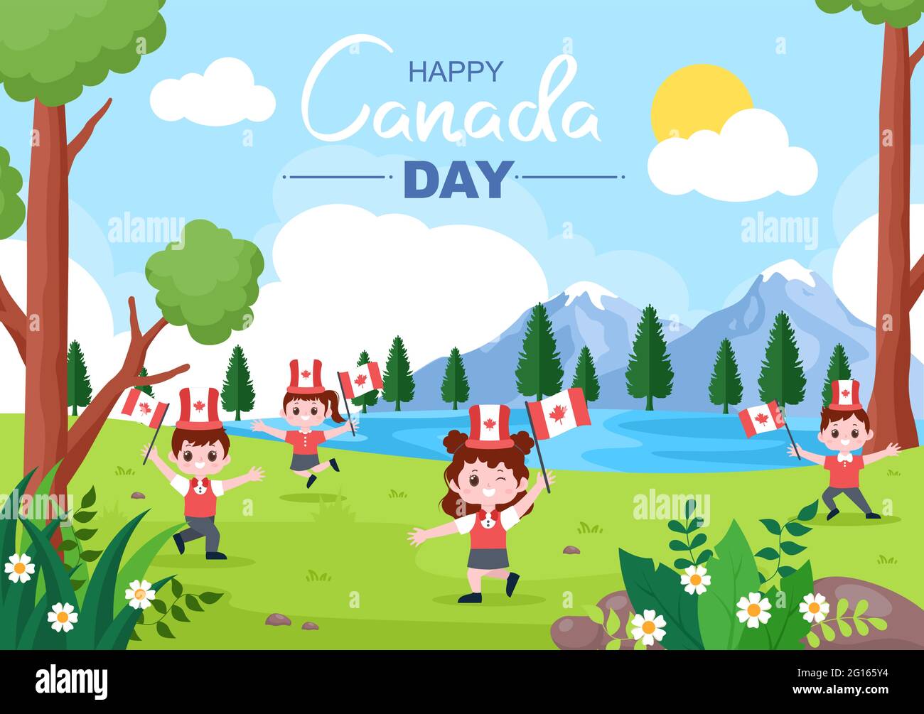 Happy Canada Day Celebration in 1st July Vector Illustration. Suitable ...