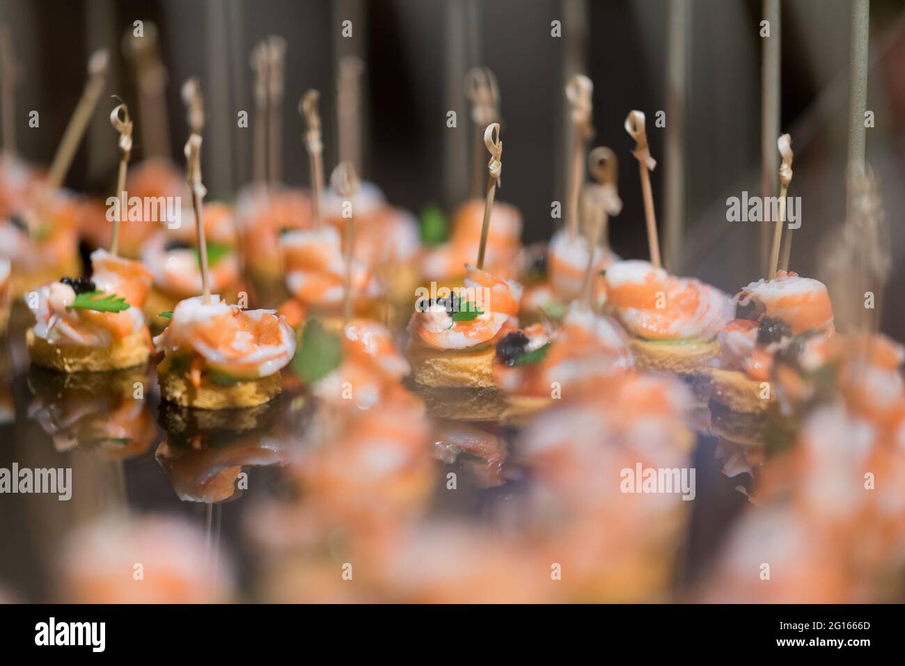 sandwich, mini canapes, buffet food, catering food party at restaurant ...