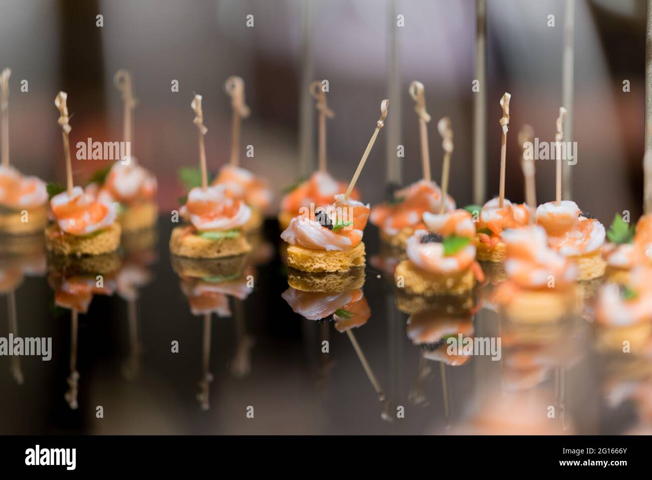 sandwich, mini canapes, buffet food, catering food party at restaurant ...