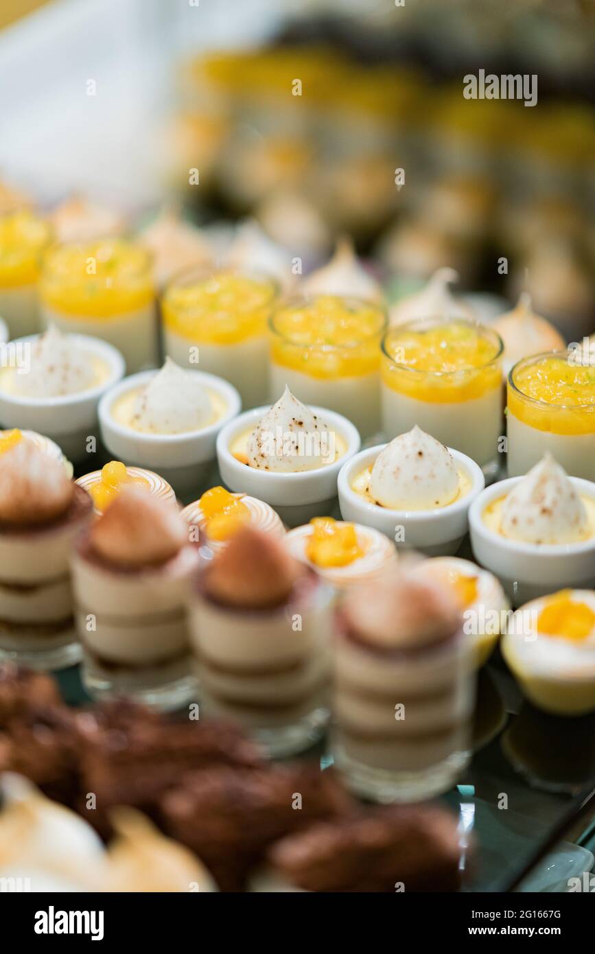 catering food, dessert and sweet, mini canapes, snacks and appetizers ...
