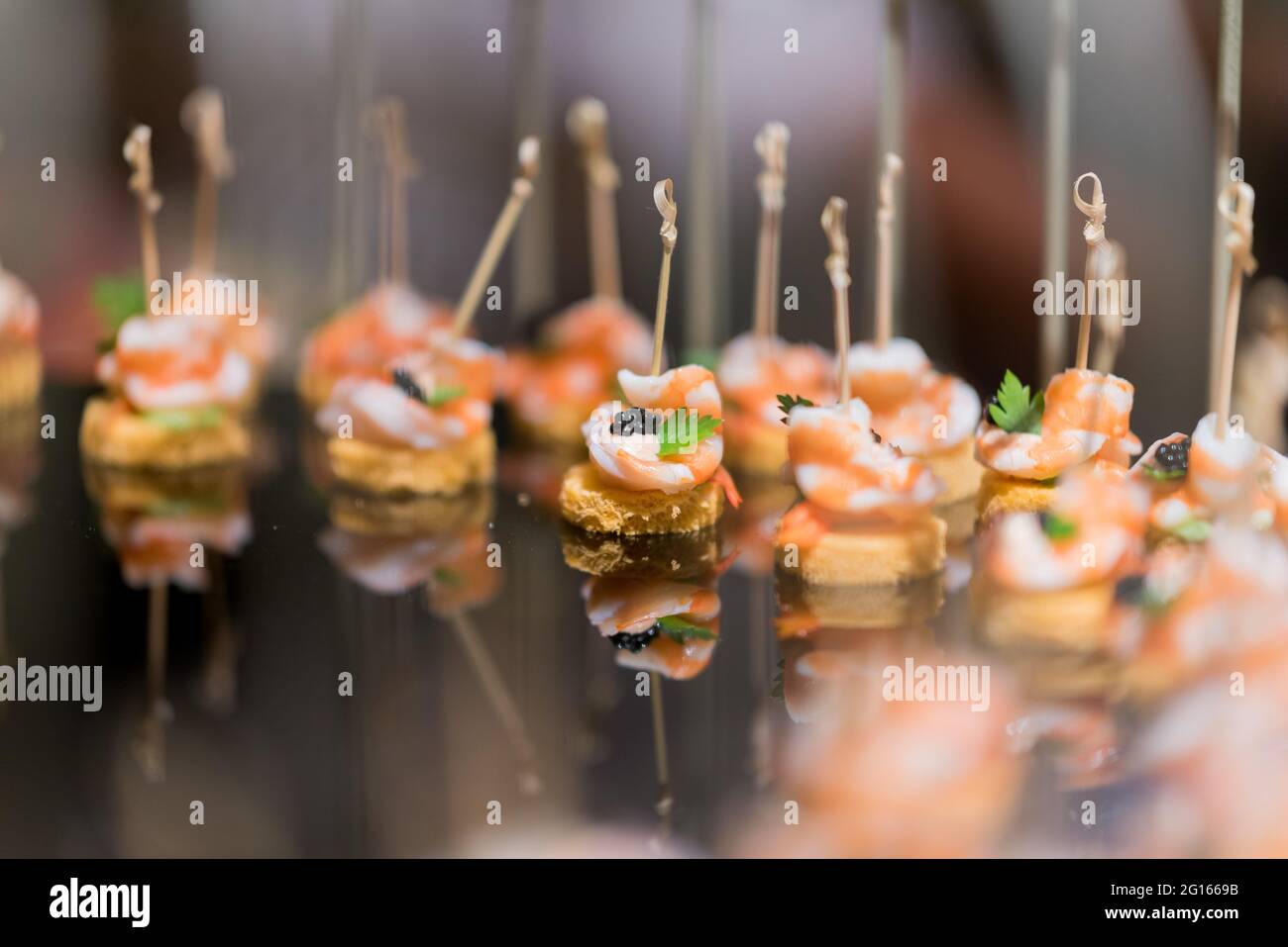 sandwich, mini canapes, buffet food, catering food party at restaurant ...