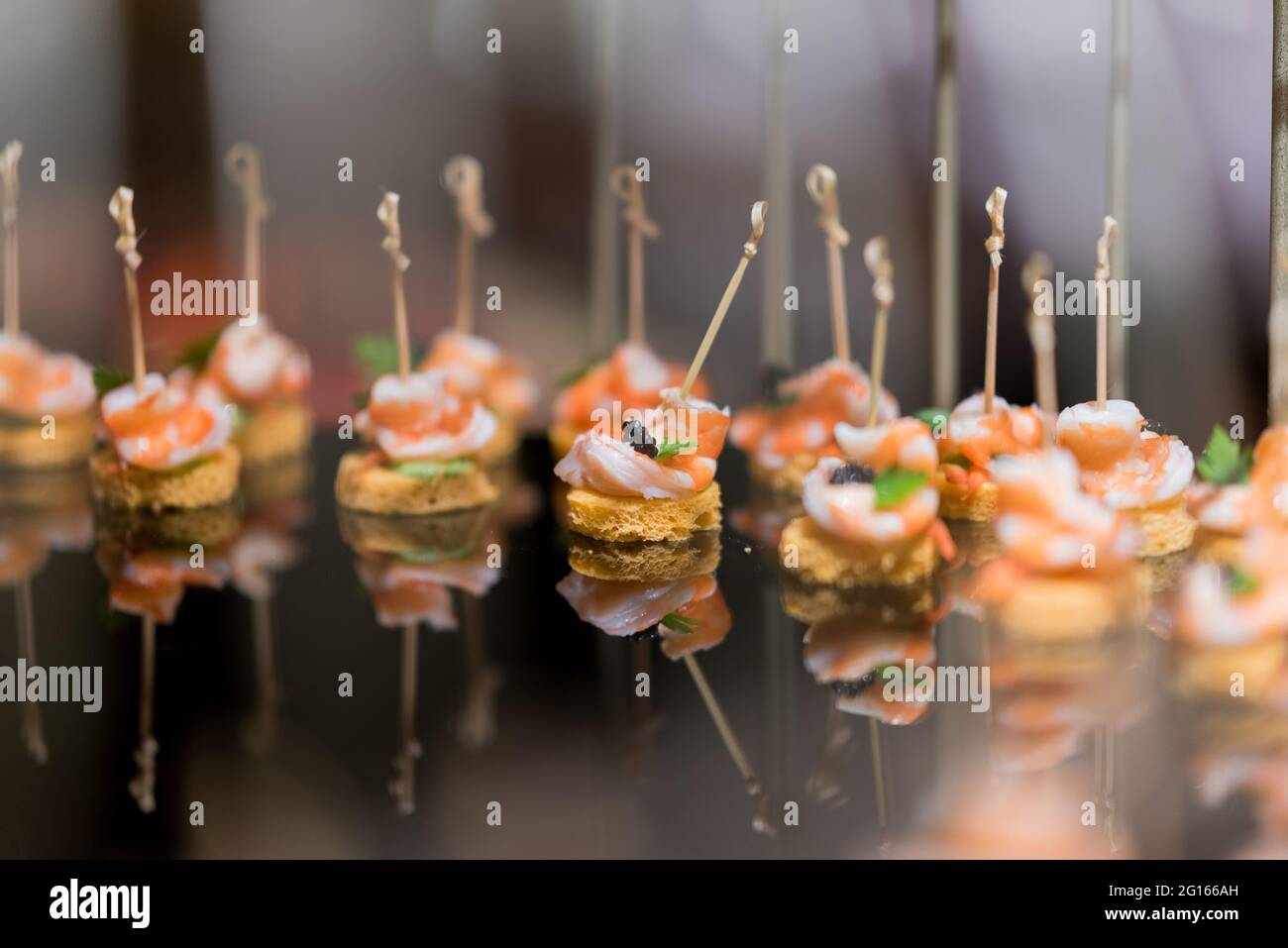 sandwich, mini canapes, buffet food, catering food party at restaurant ...