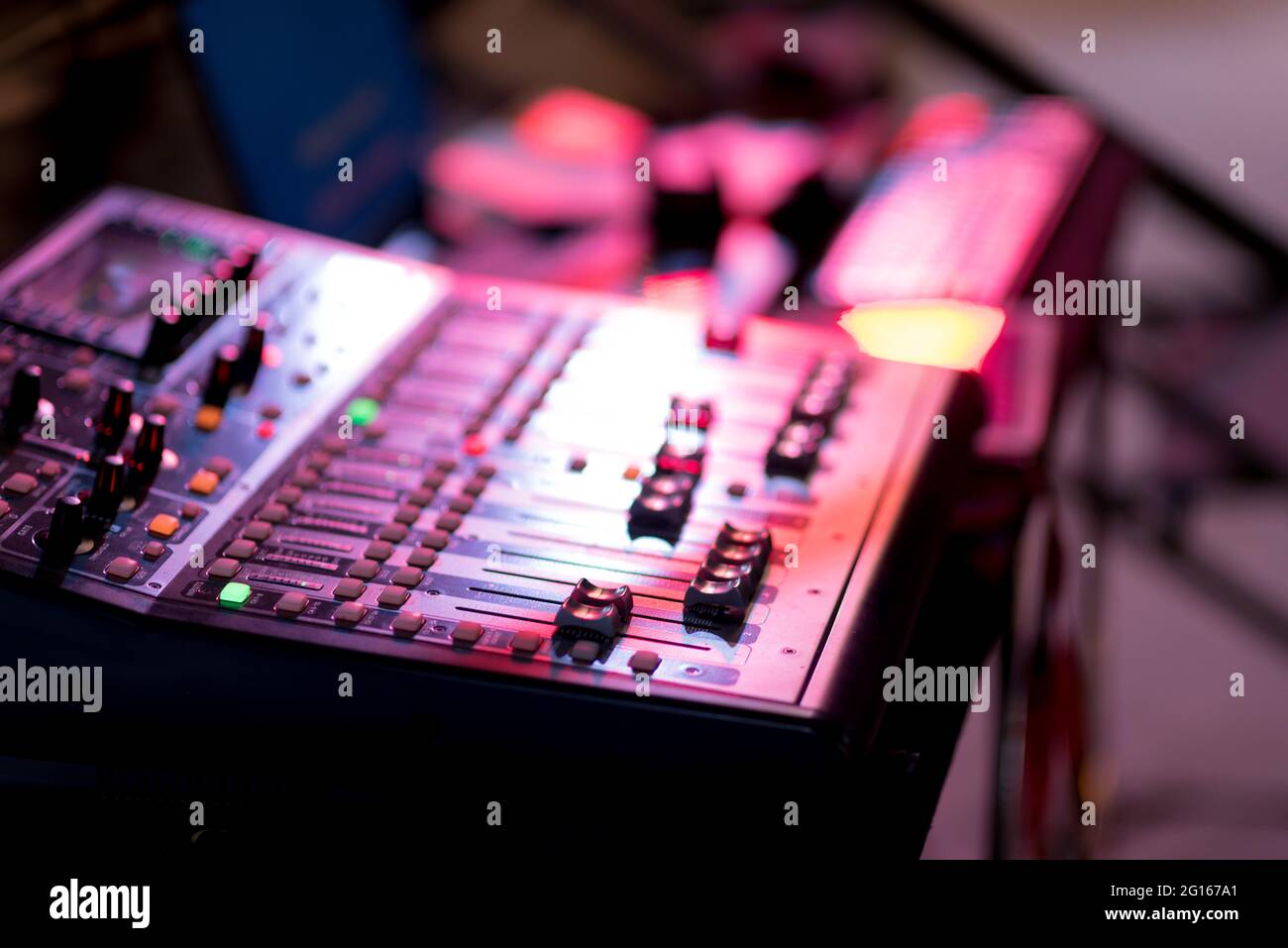 sound check for concert, mixer control, music engineer, backstage Stock ...