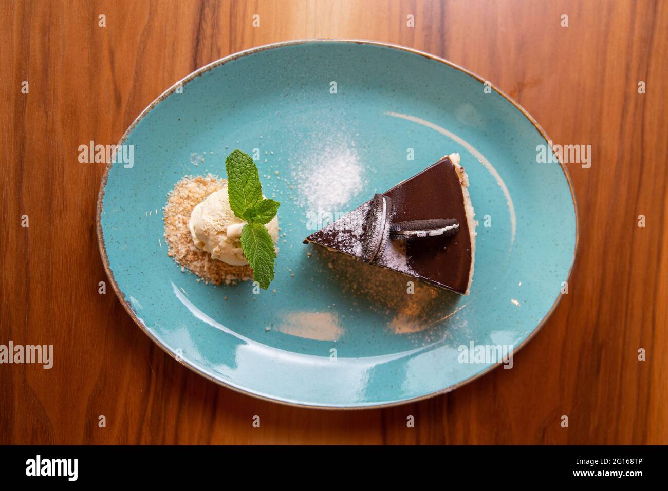 sweet chocolate dessert with ice cream Stock Photo - Alamy
