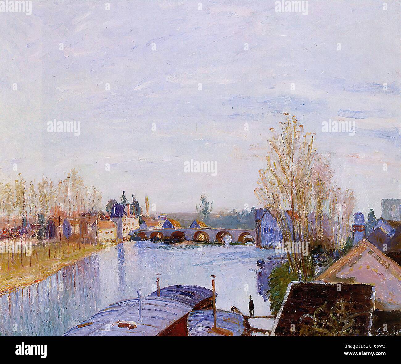 Alfred Sisley - Loing Moret Laundry Boat 1890 Stock Photo - Alamy
