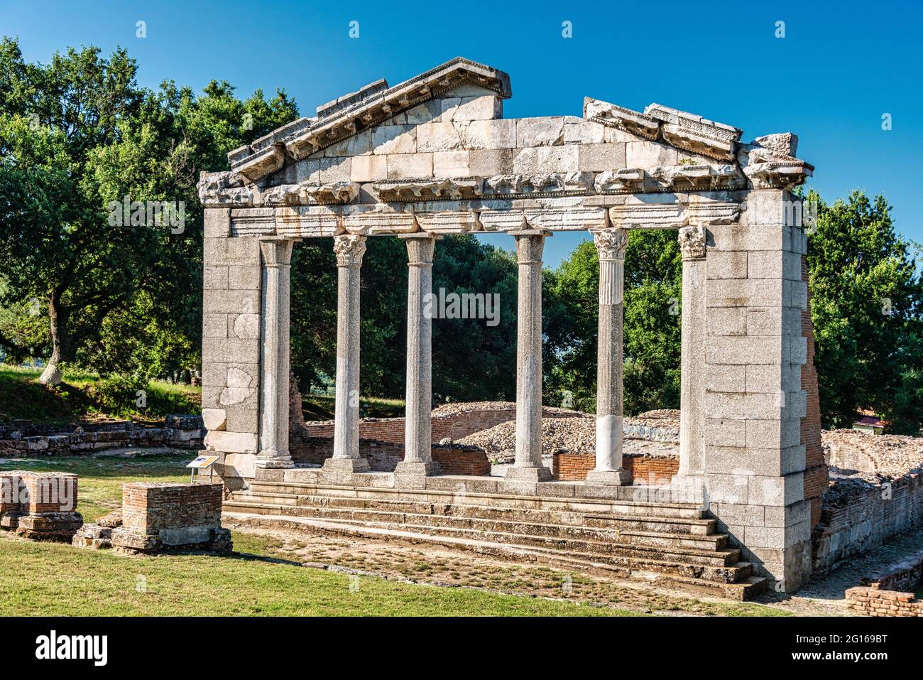 Monument of Agonothetes in Ruins of an ancient Greek city of Apollonia ...