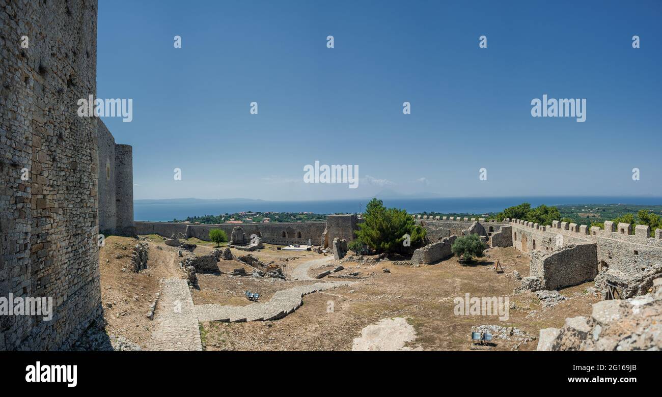 Chlemoutsi (also known as "Clermont") castle at Kastro village ...