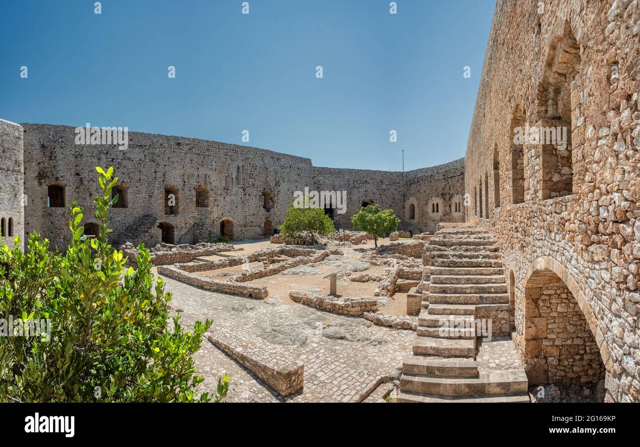 Chlemoutsi (also known as "Clermont") castle at Kastro village ...