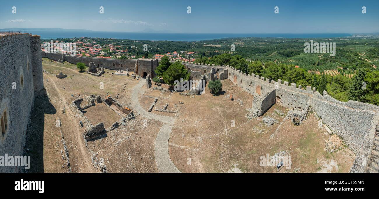 Chlemoutsi (also known as "Clermont") castle at Kastro village ...