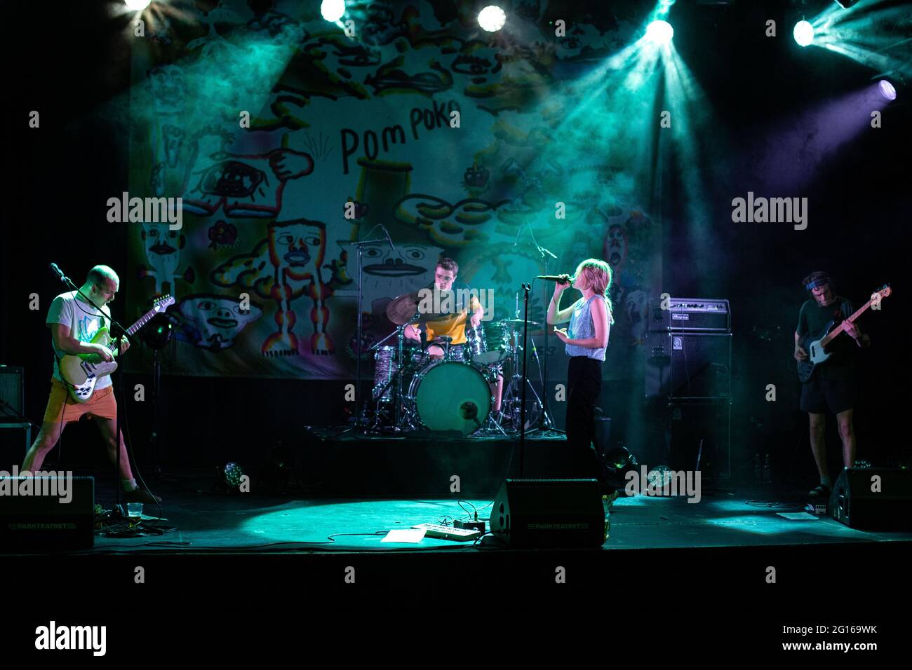 Oslo, Norway. 03rd, June 2021. The Norwegian post punk band Pom Poko ...