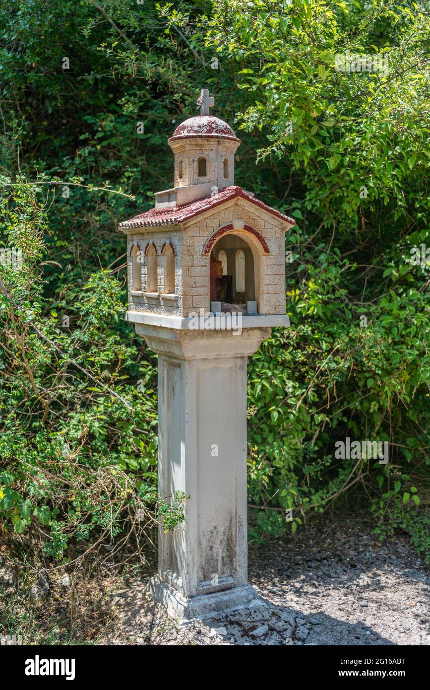 Kandylakia - typical greek miniature roadside shrine Stock Photo - Alamy