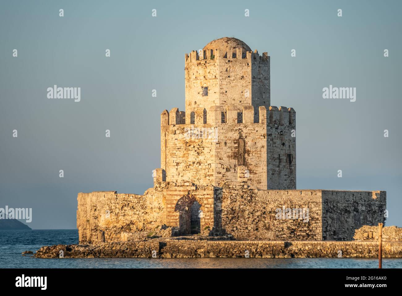 The Venetian Fortress of Methoni at sunrise in Peloponnese, Messenia ...