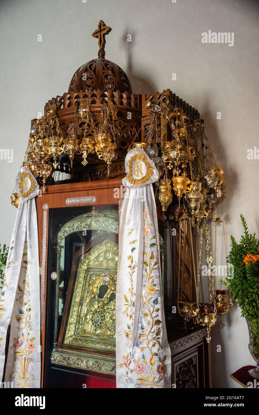 Kosmas, Greece. Interior View of The Monastery of Panagia Elona in the ...