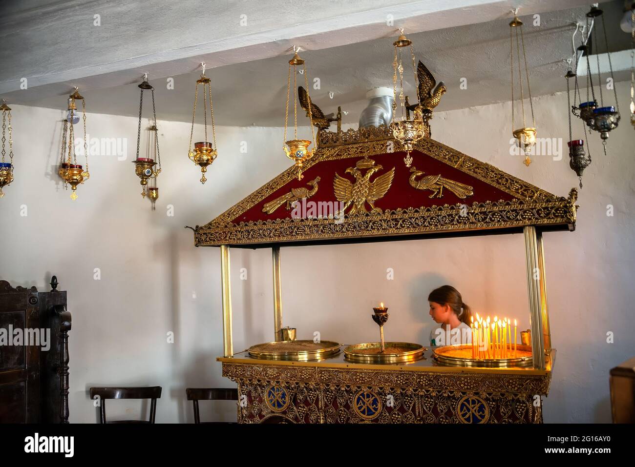 Kosmas, Greece. Interior View of The Monastery of Panagia Elona in the ...