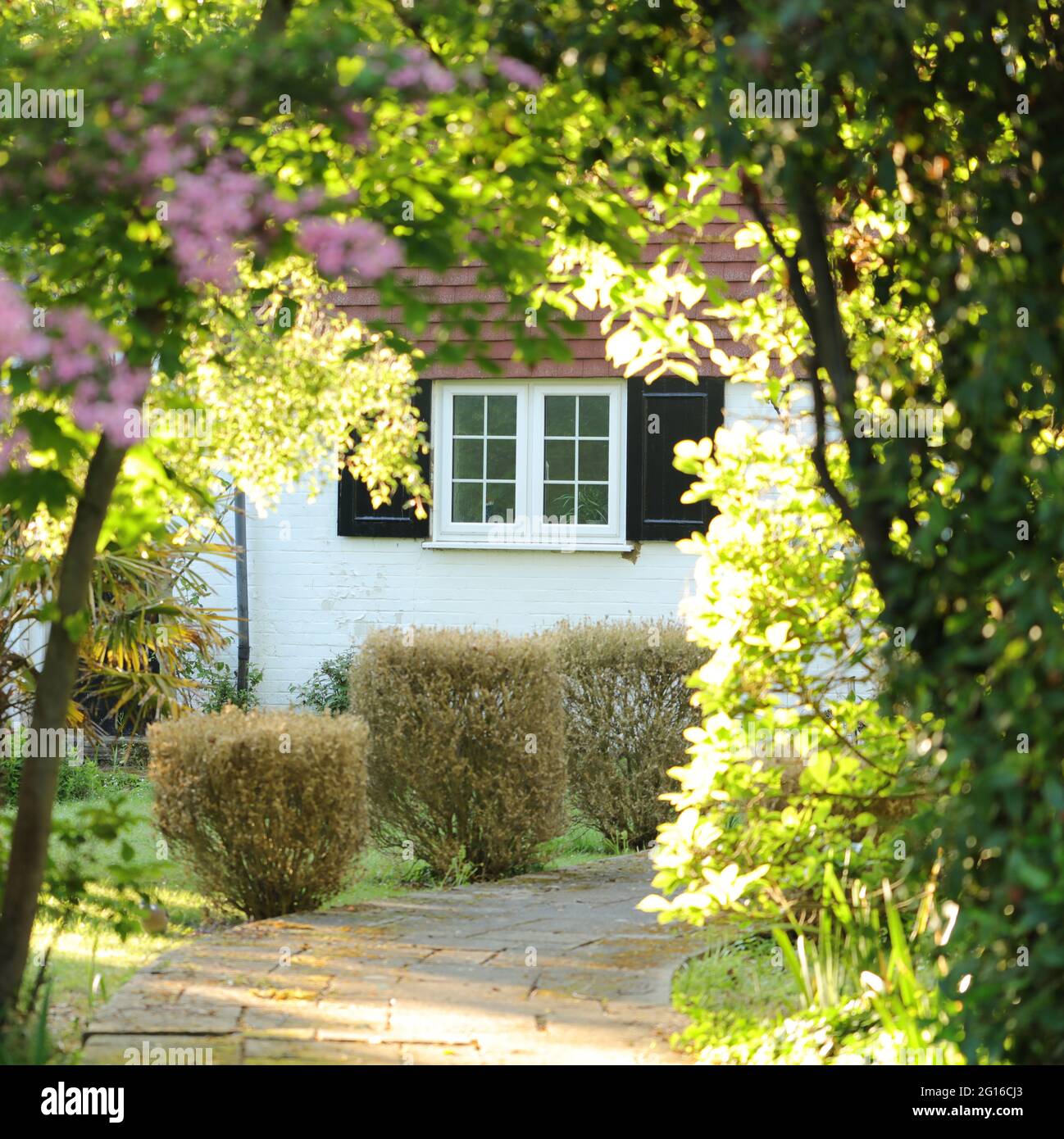 Window of a small suburban house Stock Photo - Alamy