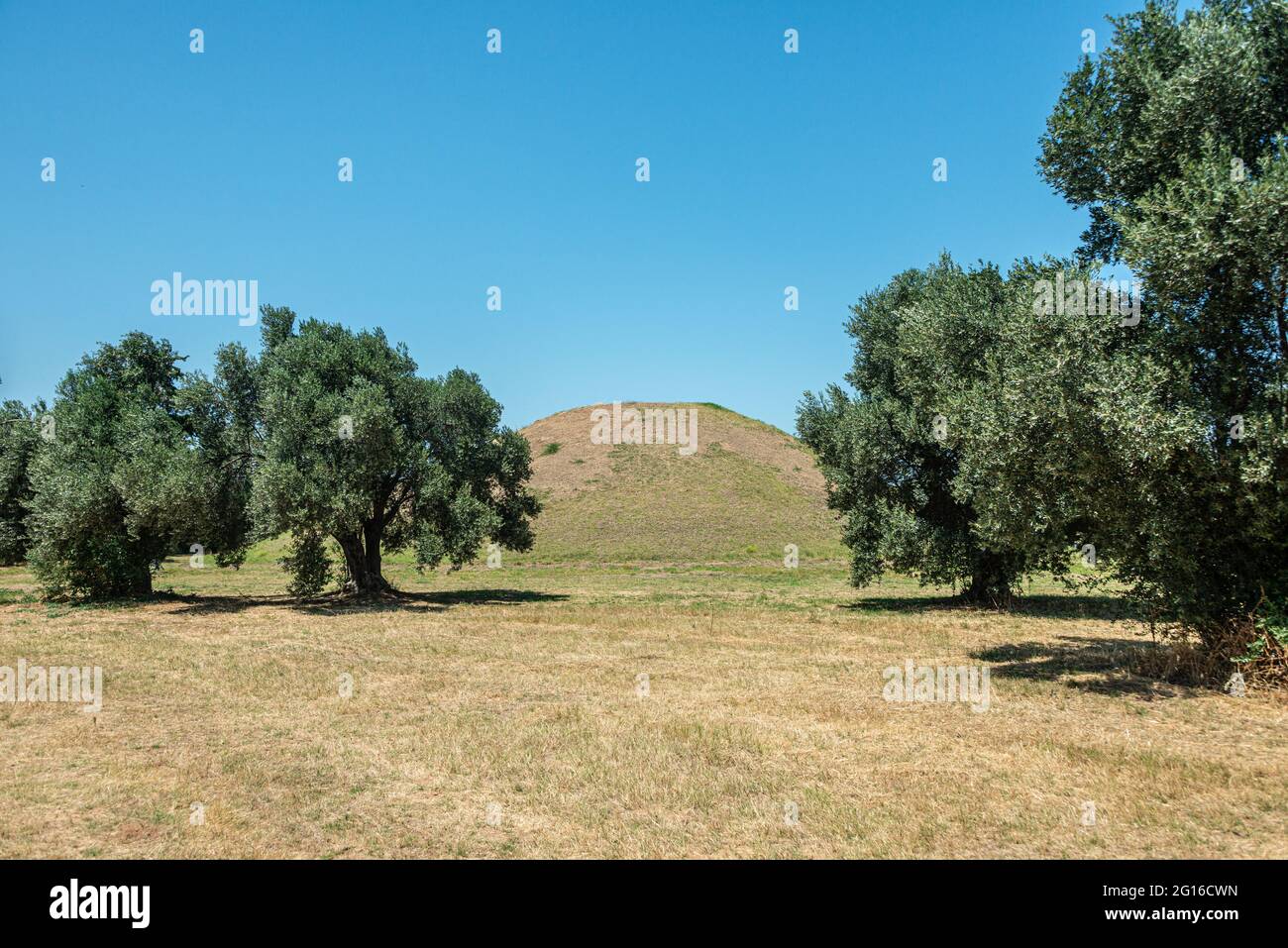 The tumulus or burial mound of the 192 Athenian fallen at the Battle of ...