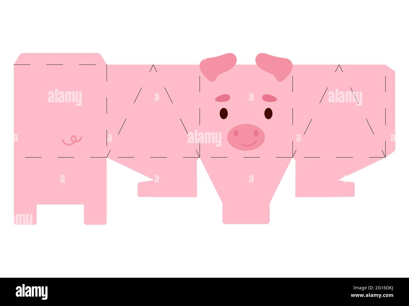 Party favor box pig design for sweets, candies, small presents, bakery ...
