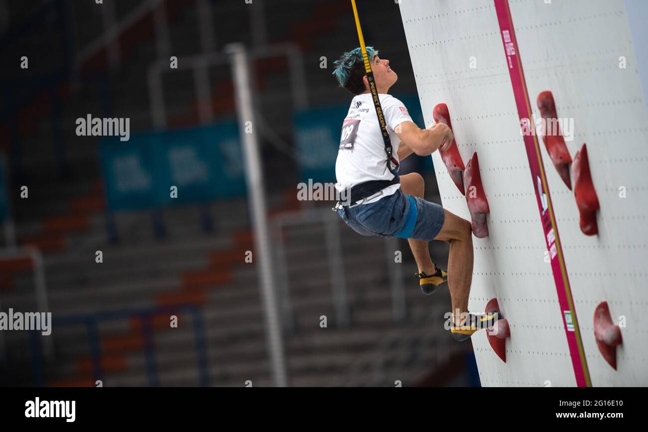 Bochum, Germany. 05th June, 2021. Speed climbing, German championship ...