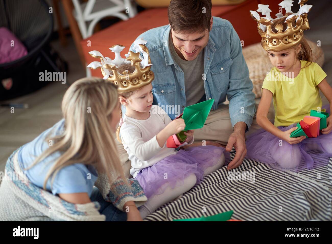 Kids playing paper boats hi-res stock photography and images - Alamy