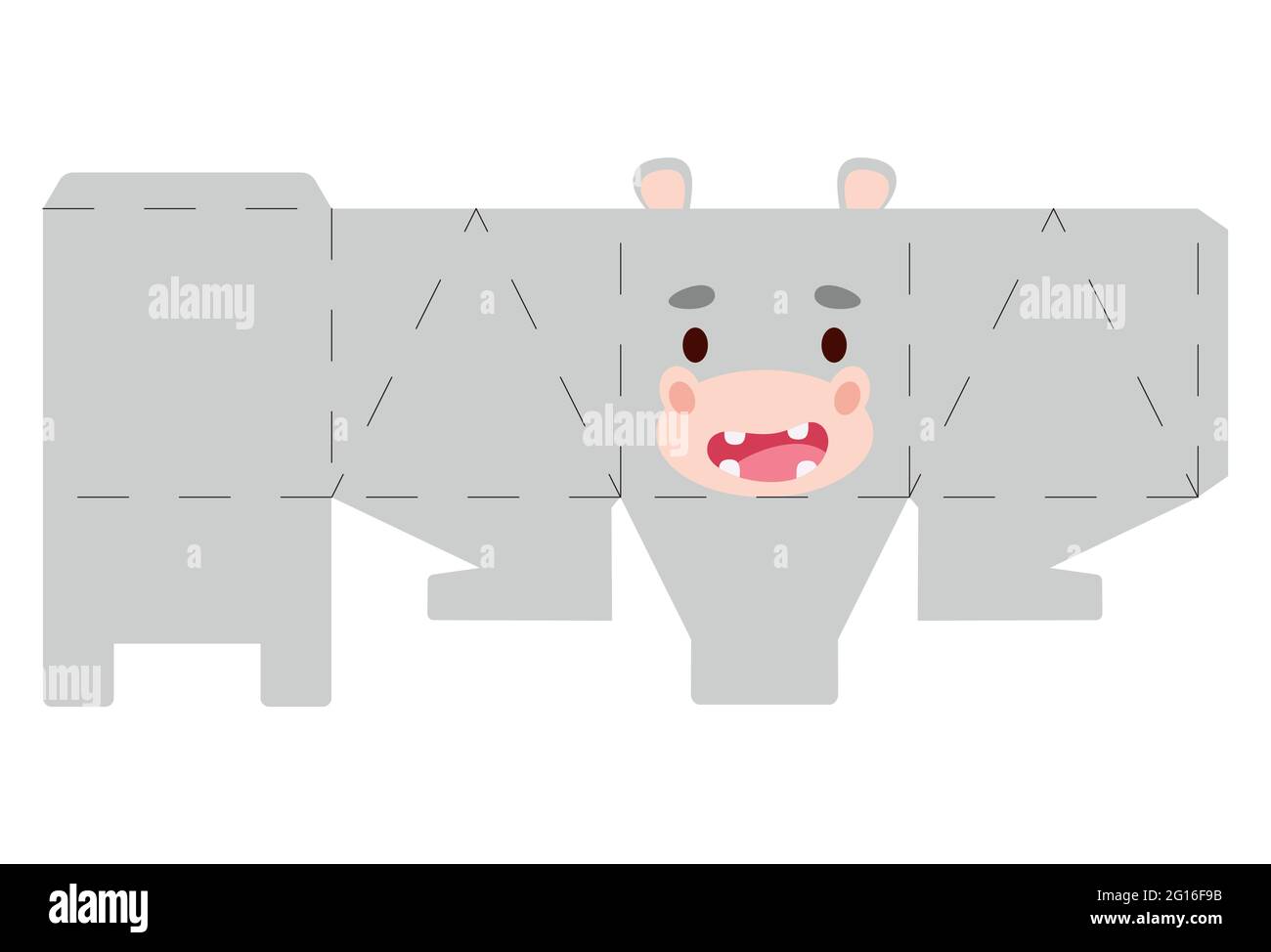 Party favor box hippo design for sweets, candies, small presents ...