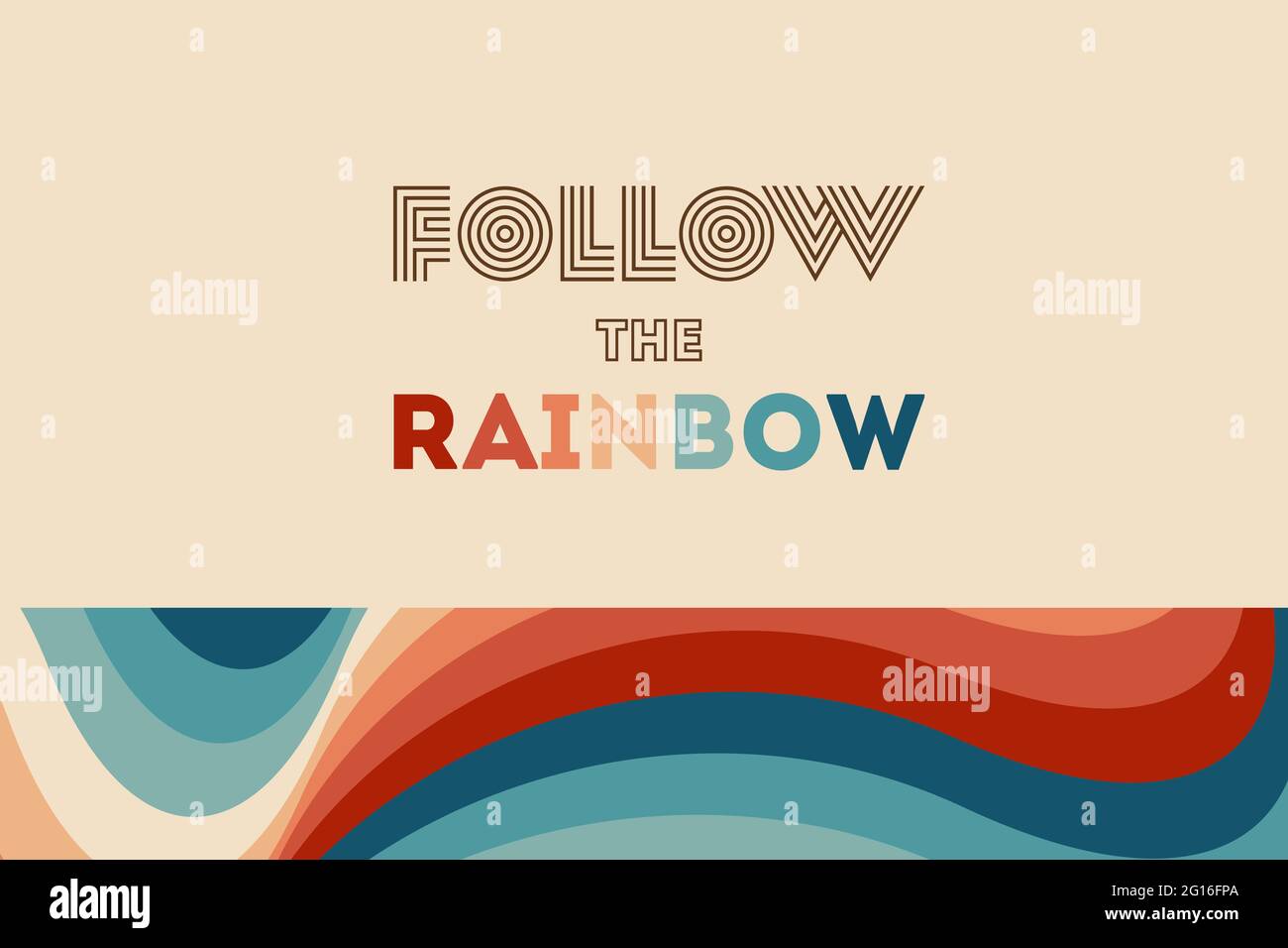 Retrowave 80s art retro rainbow vector illustration with inspirational ...