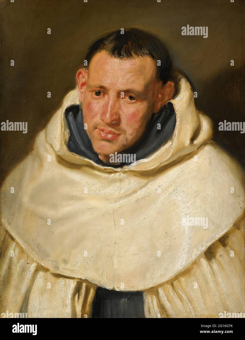 Anton Van Dyck - Portrait of a Carmelite Monk Head and Shoulders Stock ...