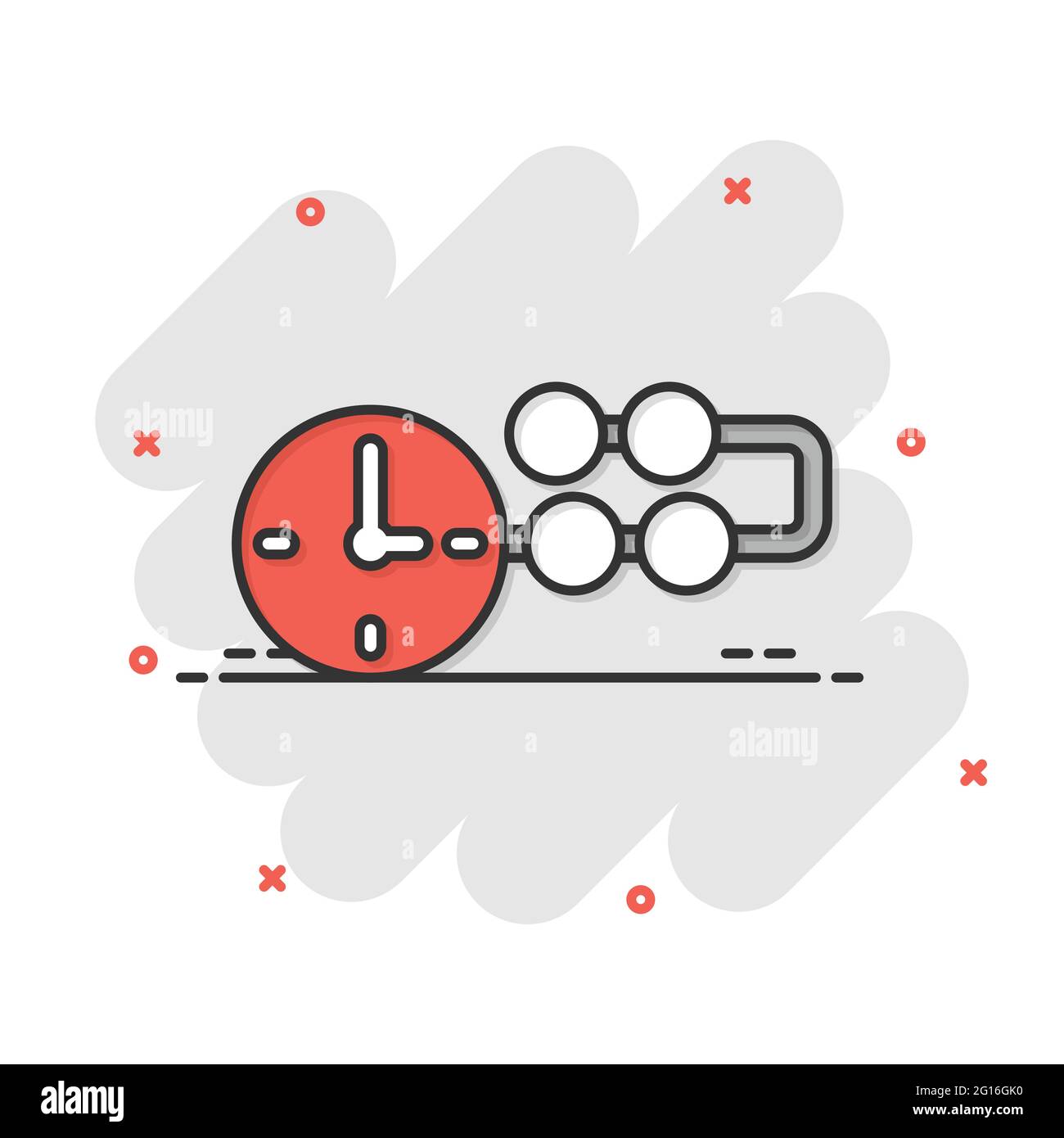 Timeline icon in comic style. Progress cartoon vector illustration on ...