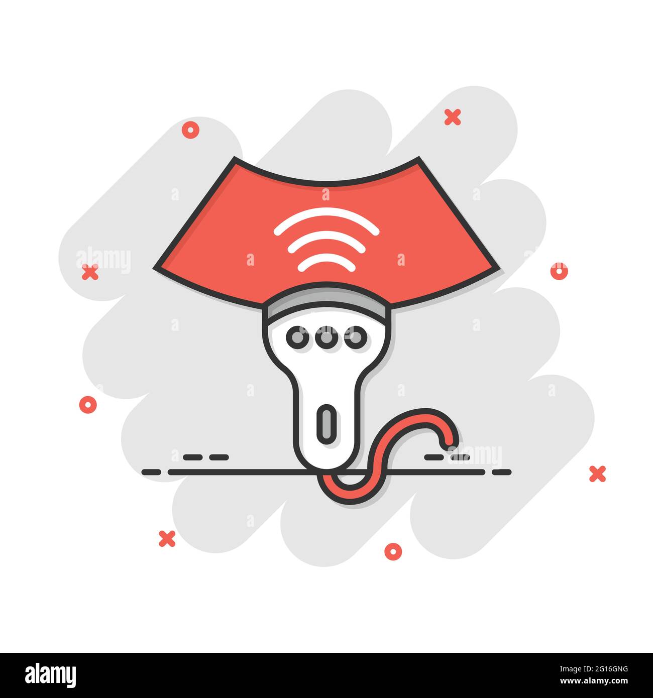 Ultrasound icon in comic style. Scanner equipment cartoon vector ...