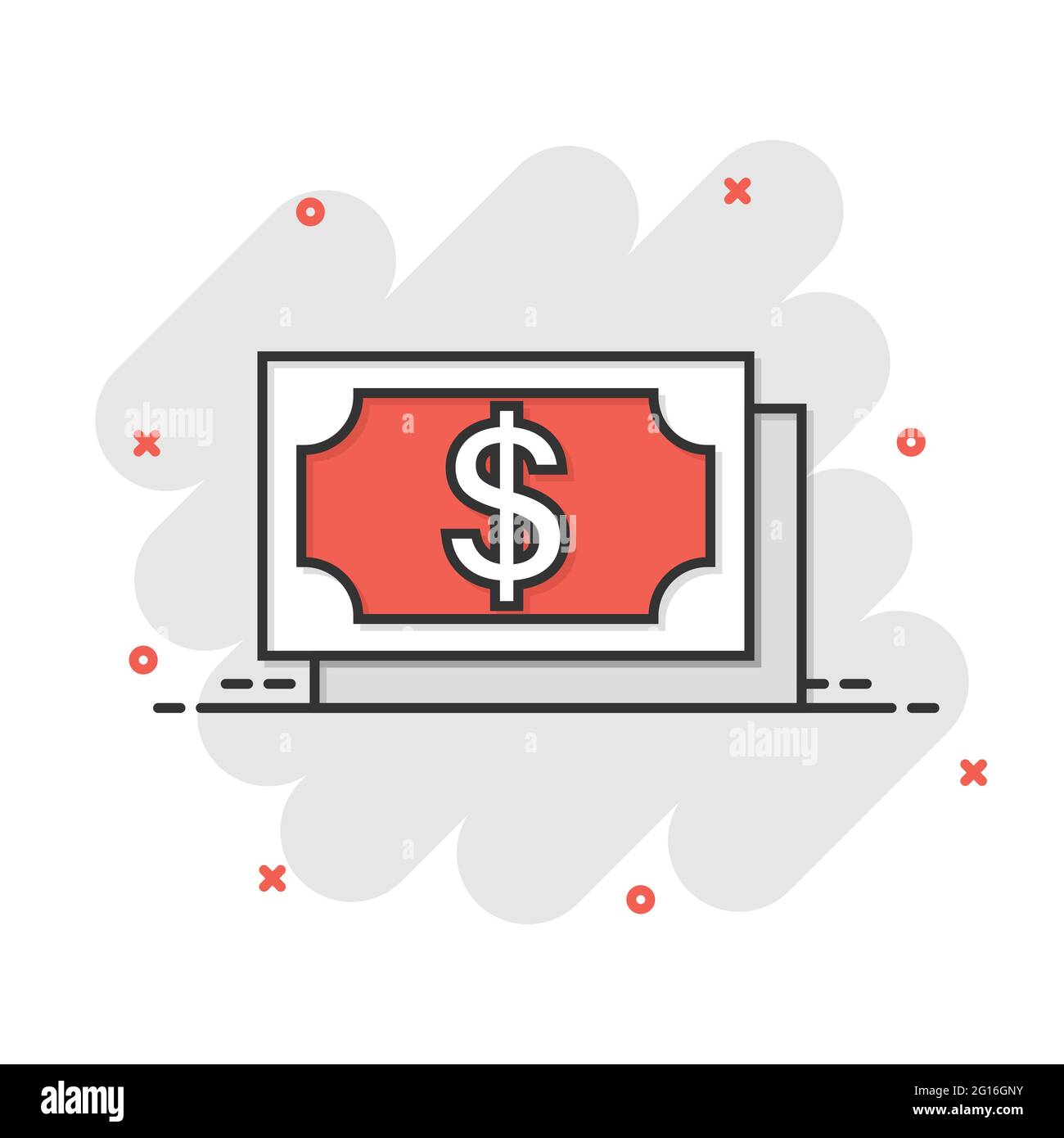 Money dollar icon in comic style. Exchange cash cartoon vector ...